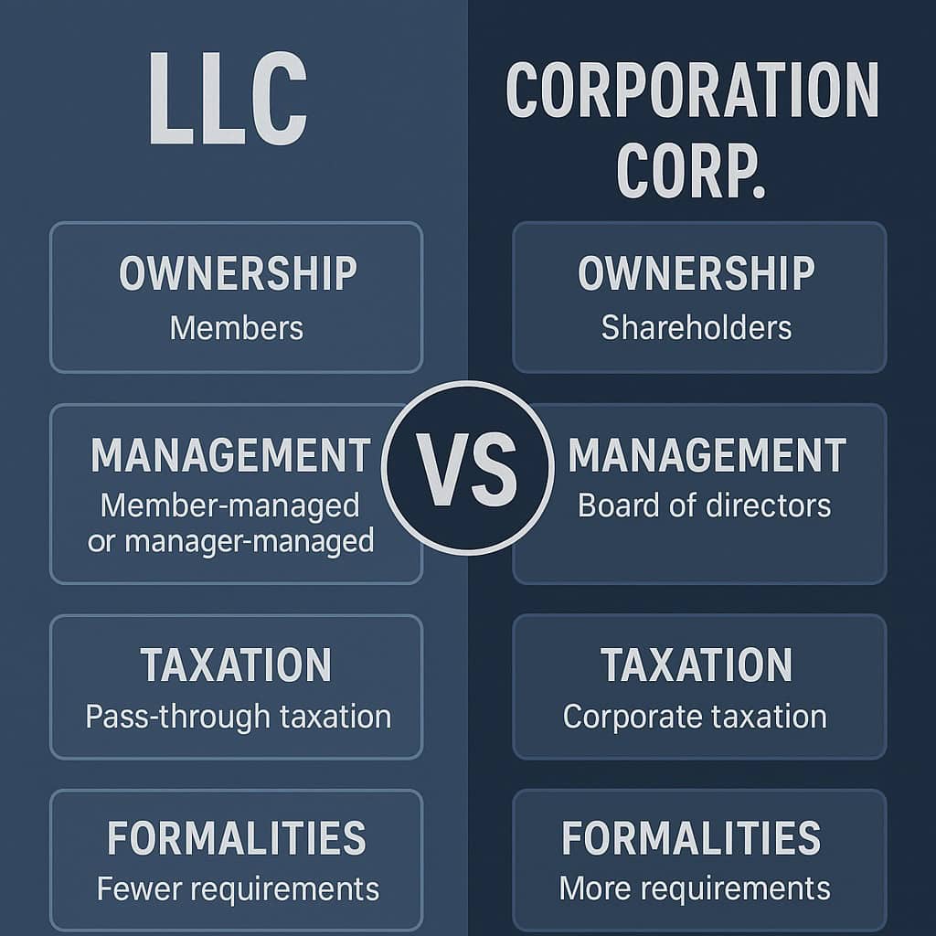 Differences Between LLC and Corporation Models - infolegaladvice.com